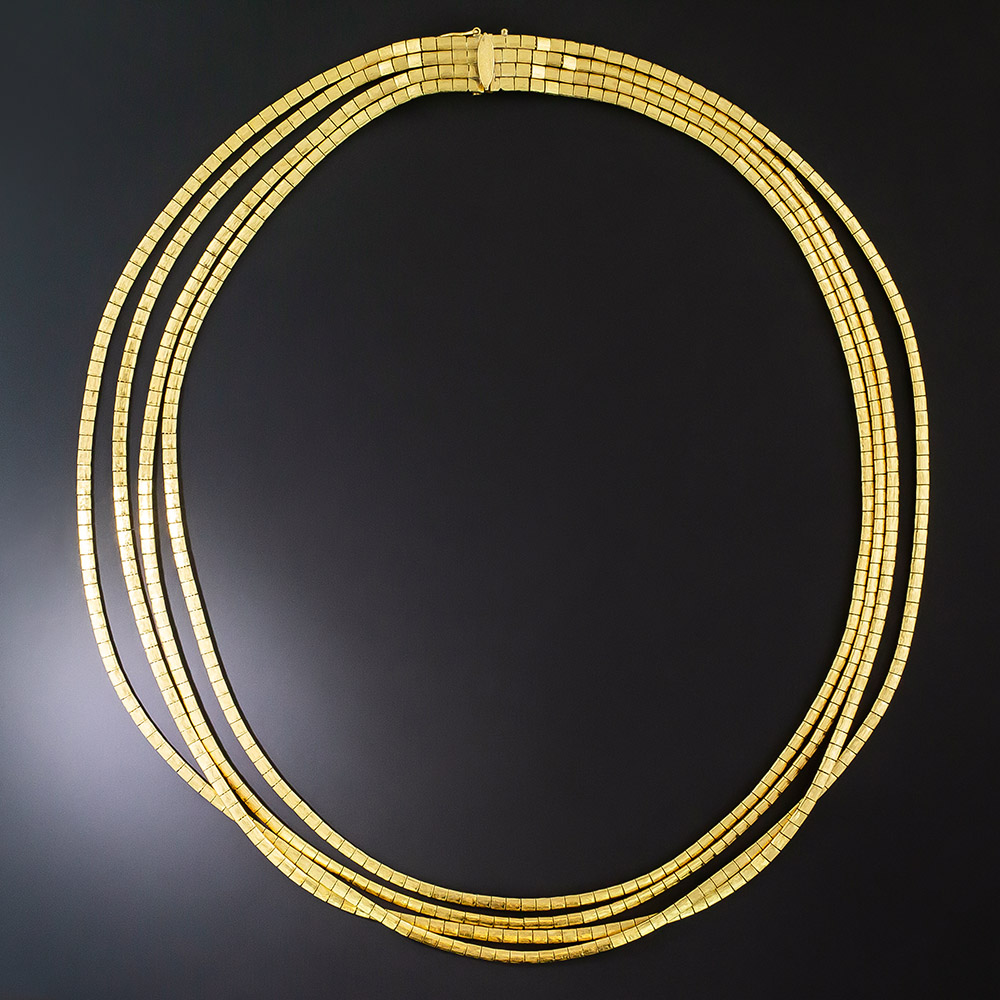 Italian Four-Strand Spaghetti Necklace