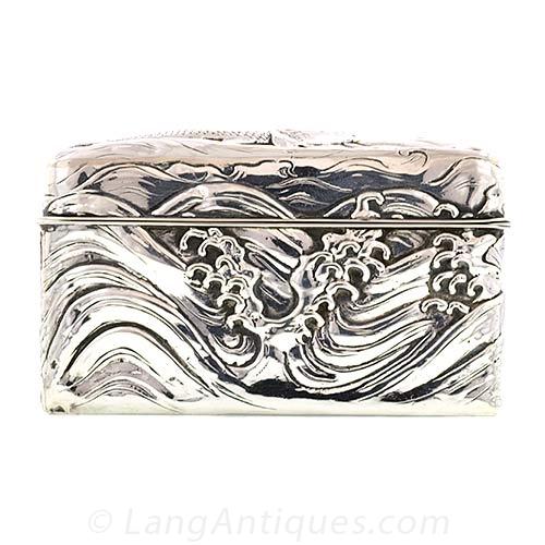 Japanese Repousse Silver Box