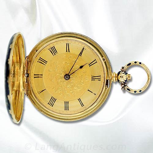Ladies Enamel Pocket Watch