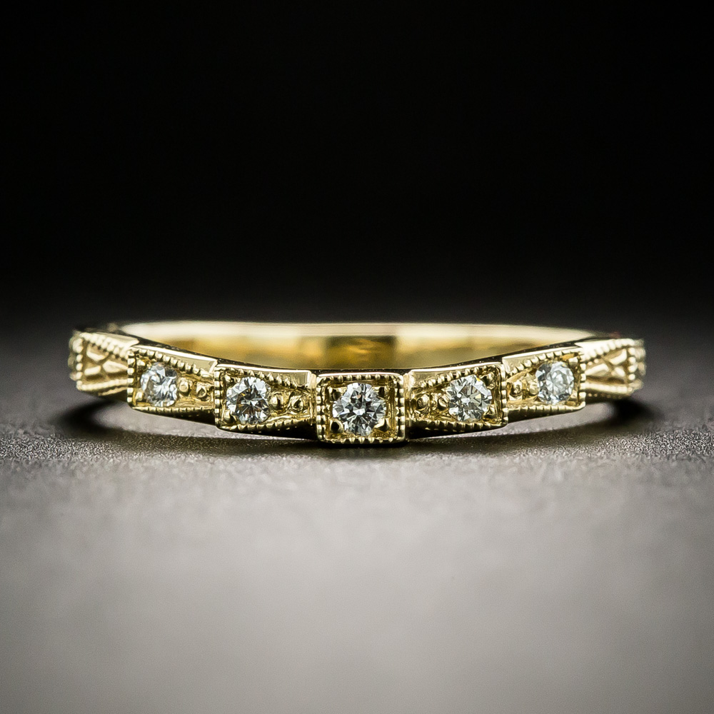 Lang Collection Art Deco Style Contoured Band