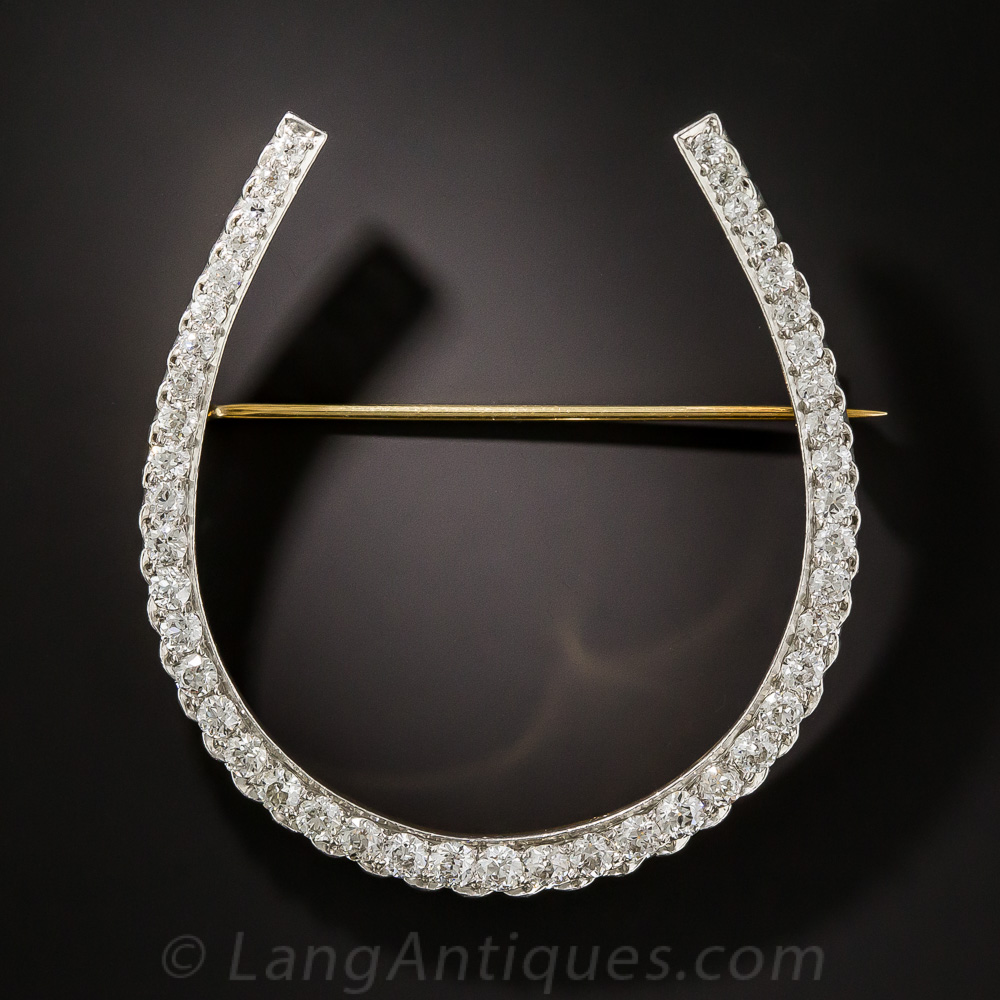 Large Antique Diamond Horseshoe Pin