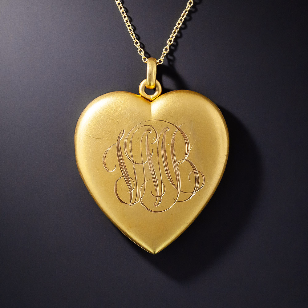 Large Antique Heart-Shaped Double Locket