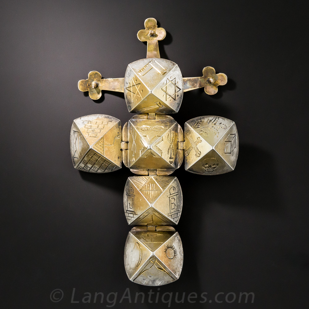 Large Antique Masonic Ball Fob