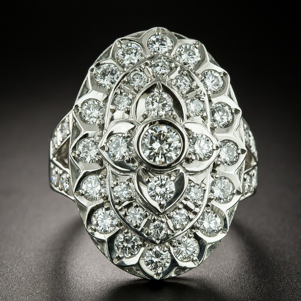 Large Art Deco-Style Diamond Dinner Ring