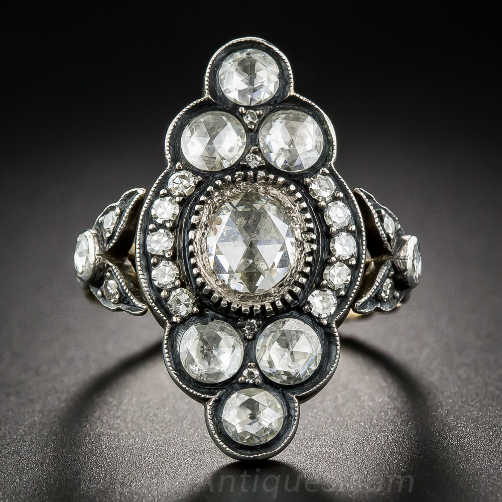 Large Rose-Cut Diamond Dinner Ring