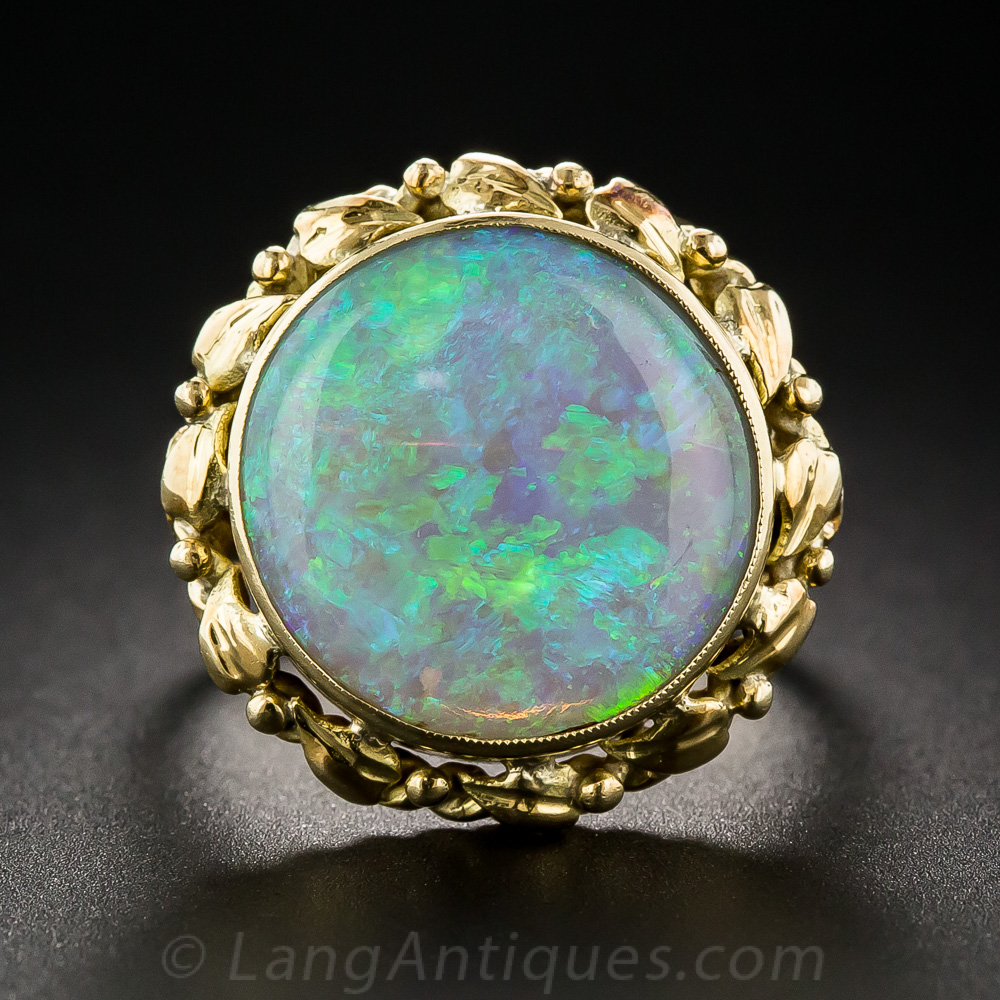 Large Round Opal Ring