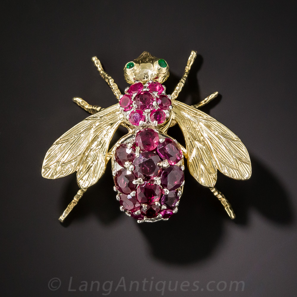 Large Ruby Bee Pin