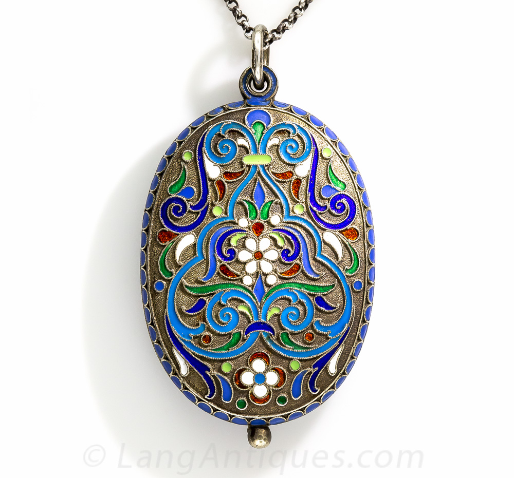 Large Russian Cloisonne Locket