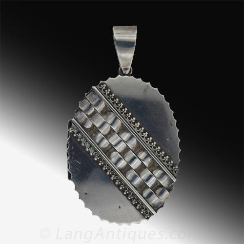 Large Silver Victorian Locket