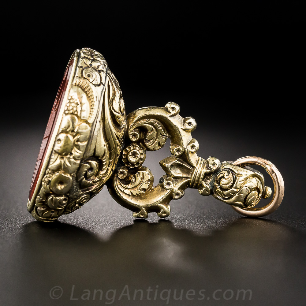 Large Victorian Carnelian Fob Pendant