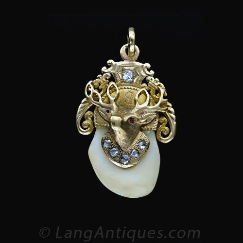 Late 19th Century Elk's Tooth Watch Fob