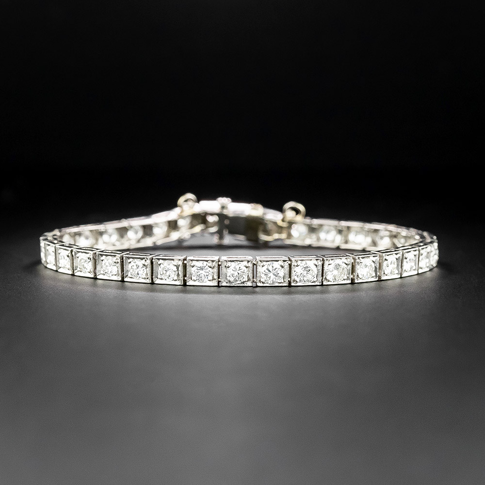 Late-Art Deco Diamond Line Bracelet