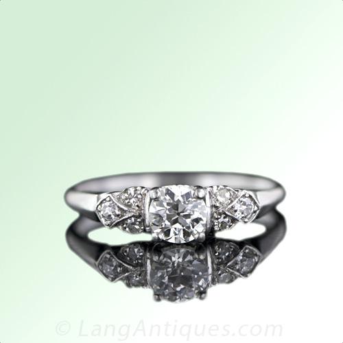 Late Deco .50 Carat Diamond Engagement Ring