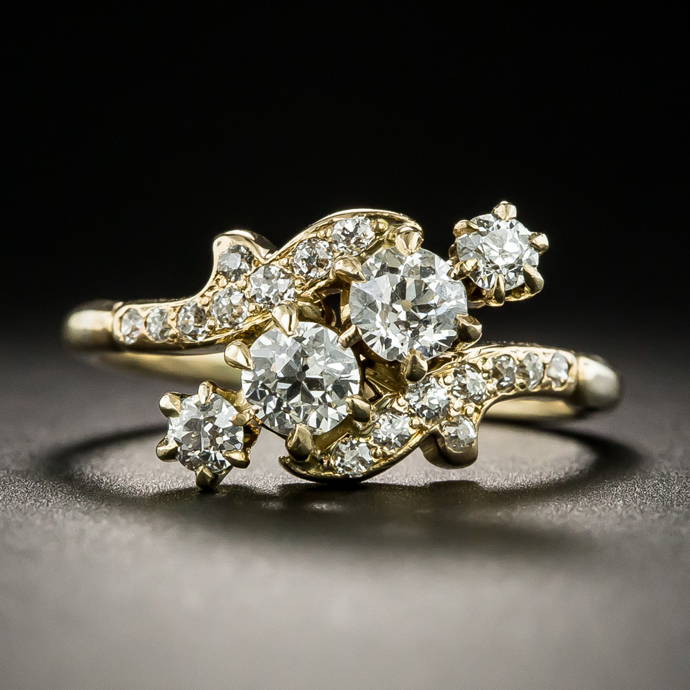 Late Victorian Diagonal Diamond Ring