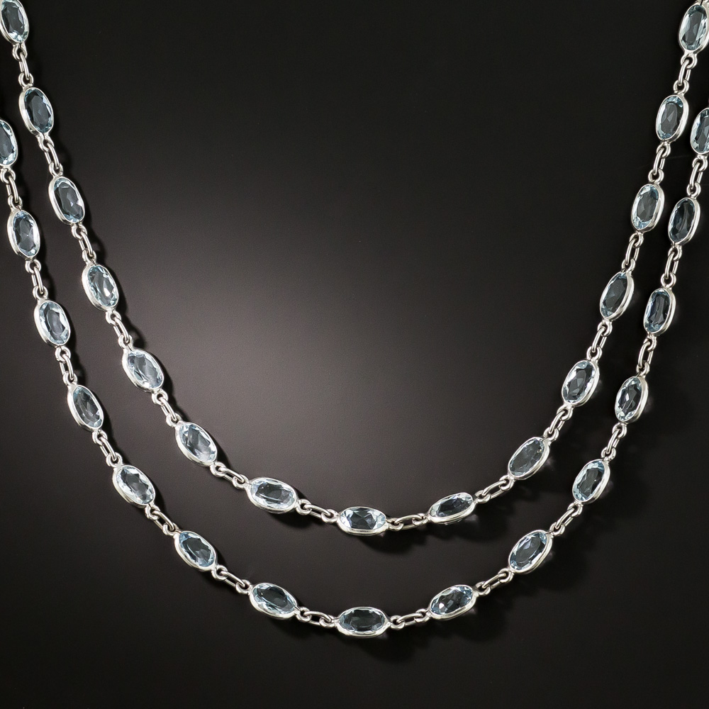 Long Aquamarine Chain/Necklace