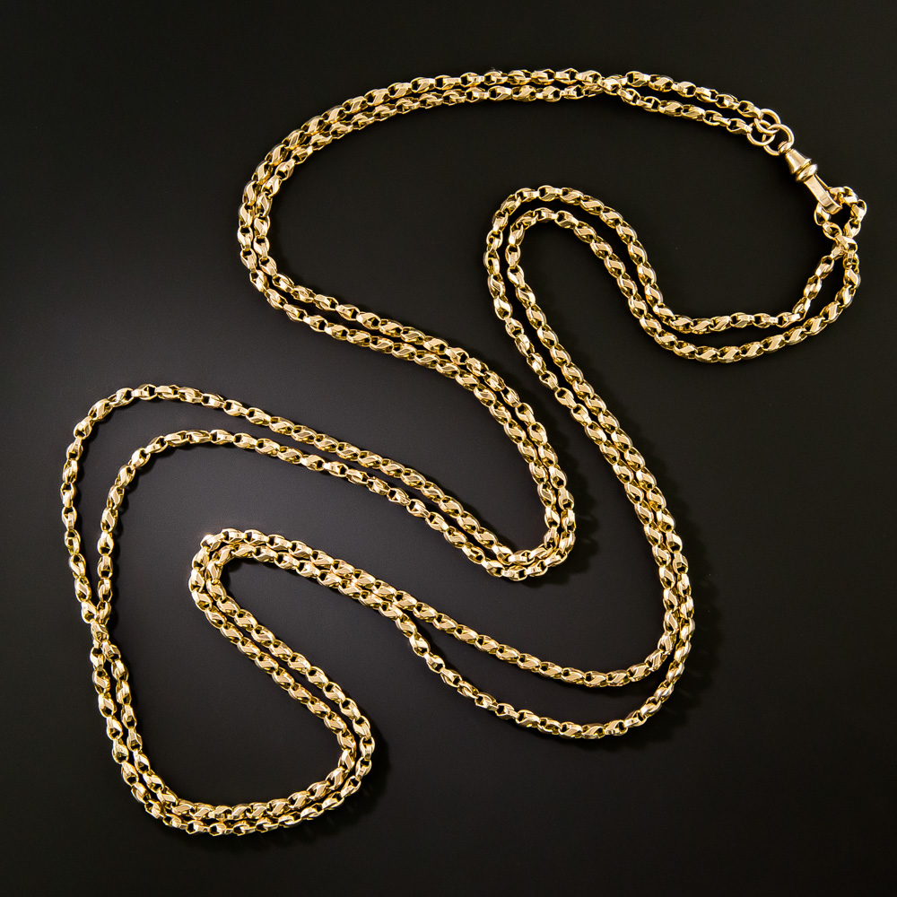 Long English Victorian Gold Chain