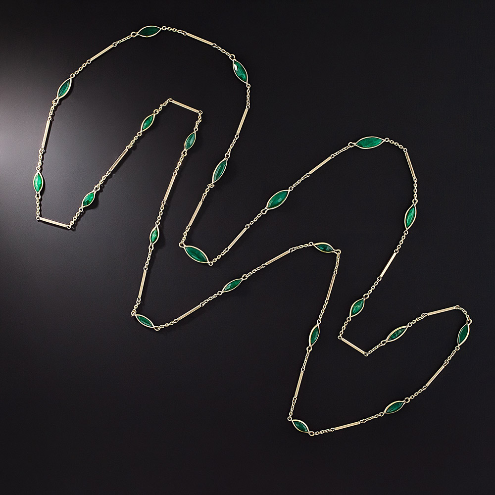 Marquise Emerald Infinity Necklace