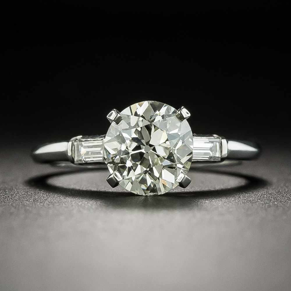 Mid Century 1.51 Carat Diamond Engagement Ring - GIA