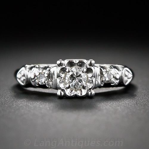Mid-Century .12 Carat Diamond Engagement Ring