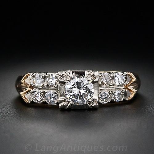 Mid-Century .30 Carat Diamond Engagement Ring