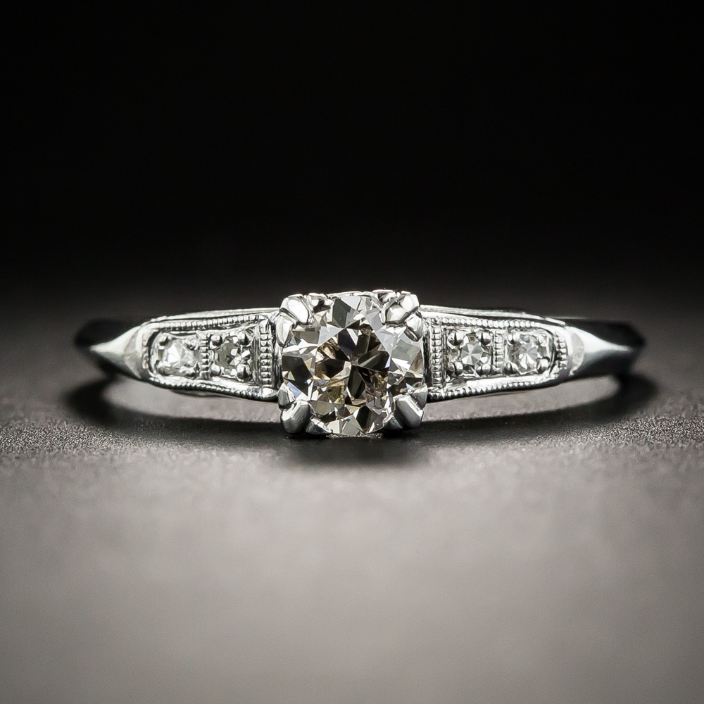 Mid-Century .35 Carat Diamond Platinum Engagement Ring