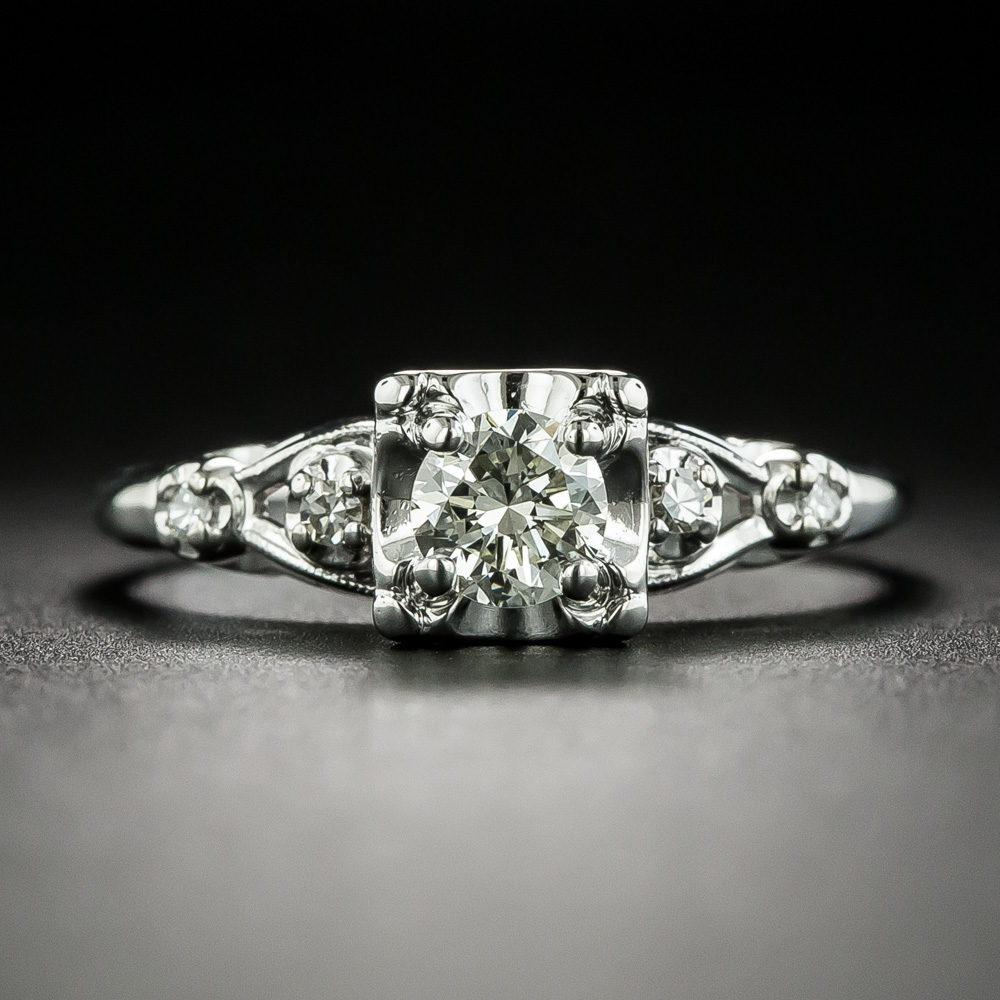 Mid-Century .37 Carat Diamond Engagement Ring