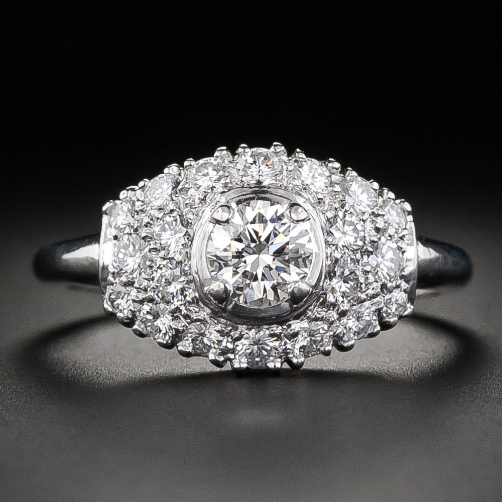 Mid-Century .44 Carat Diamond Platinum Engagement Ring - Antique ...
