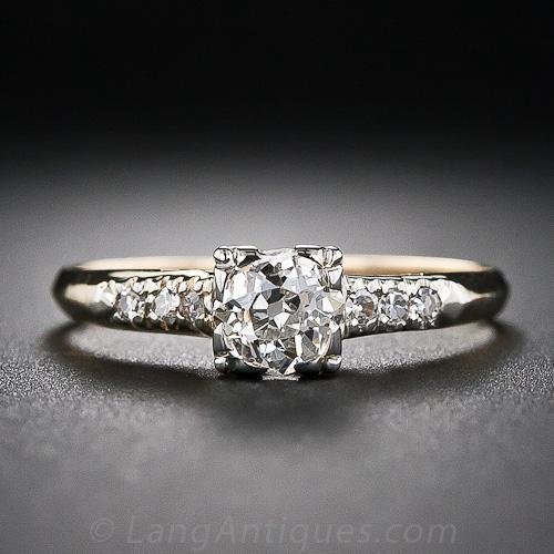 Mid Century .50 Carat Diamond Engagement Ring