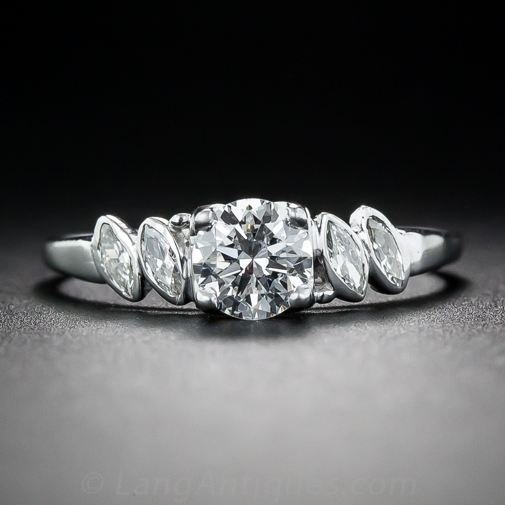 Mid-Century .50 Carat Diamond Engagement Ring By Birks
