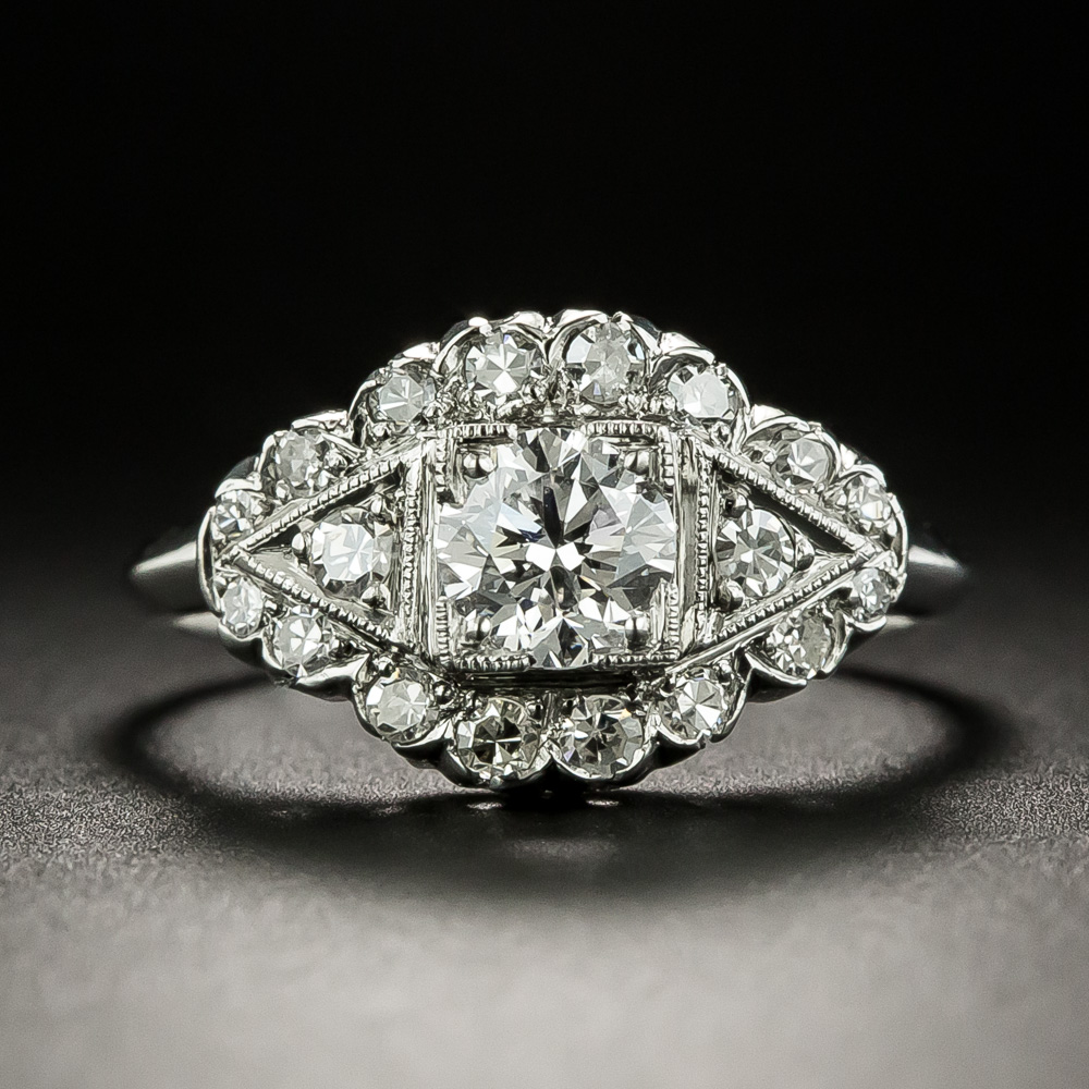 Mid-Century .51 Carat Diamond Engagement Ring - GIA E SI1