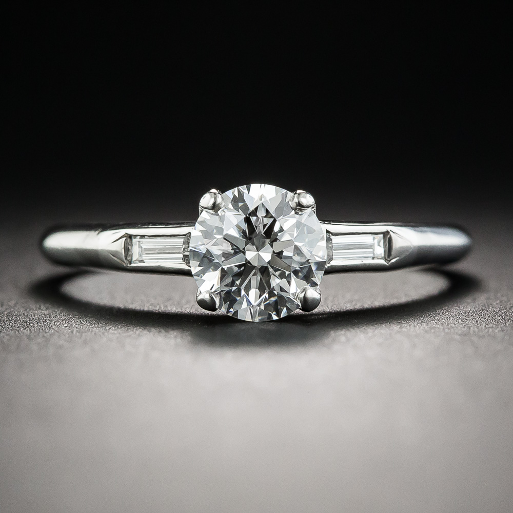 Mid-Century .90 Carat Diamond Engagement Ring - GIA E SI1