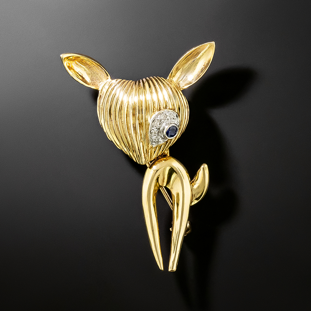 Mid-Century Baby Deer Brooch