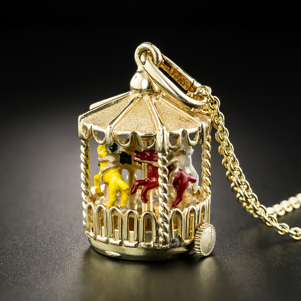 Mid-Century Carousel Charm Pendant