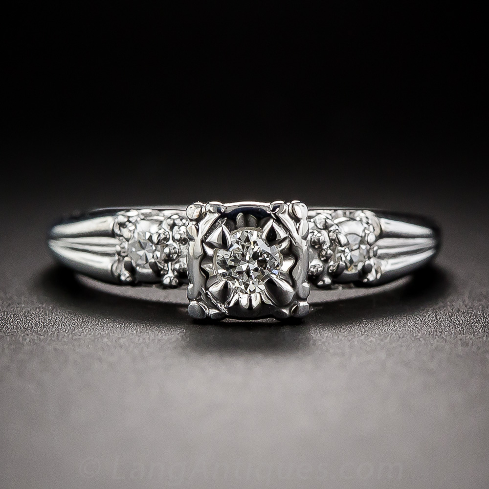 Mid Century Diamond Engagement Ring