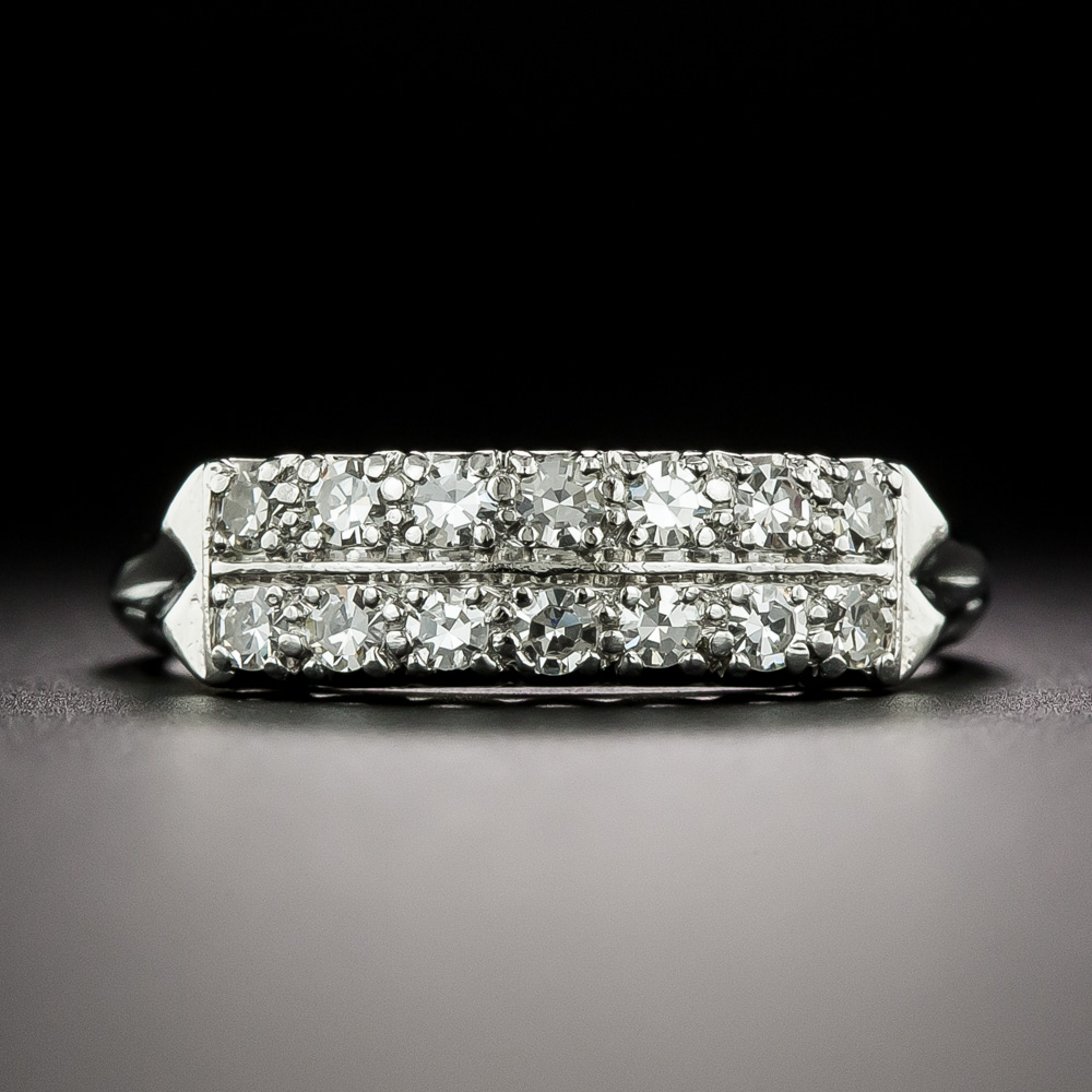 Mid-Century Double Row Diamond Band