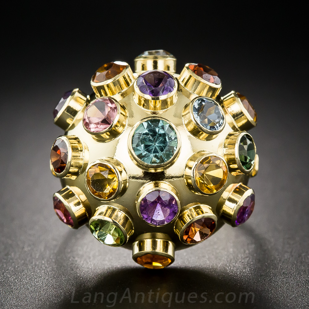 Mid-Century Gemstone 'Sputnik' Ring