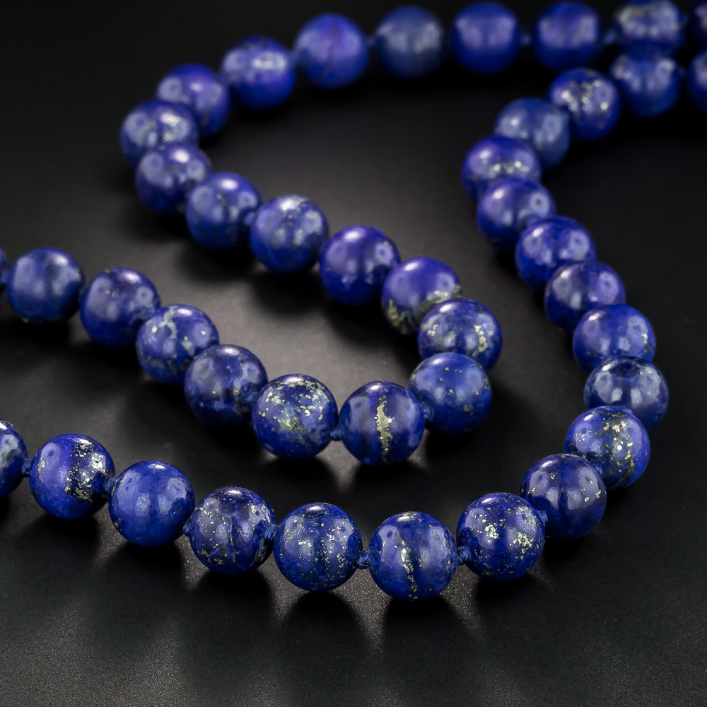 Mid-Century Lapis Bead Necklace