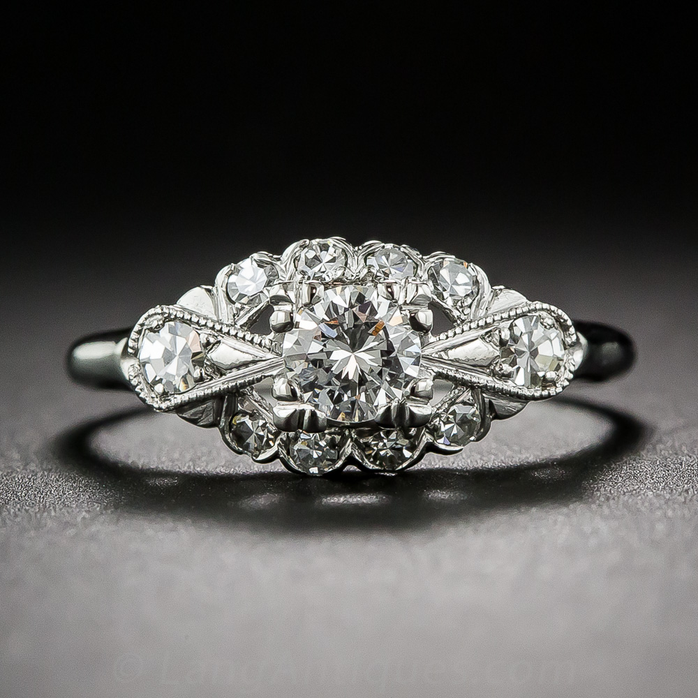 Mid-Century Platinum and Diamond Ring