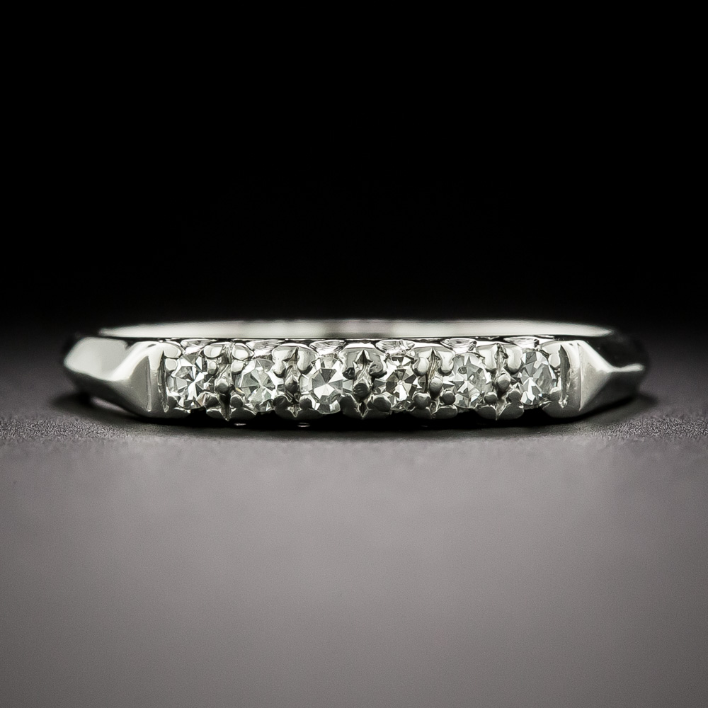 Mid-Century Six-Stone Diamond Wedding Band