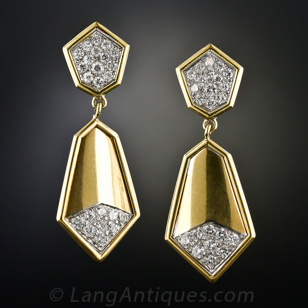 Modern Diamond Drop Earrings