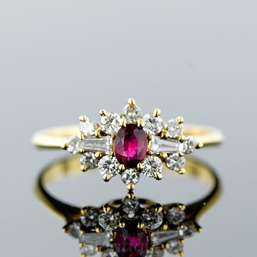 Modern Ruby & Diamond Ring
