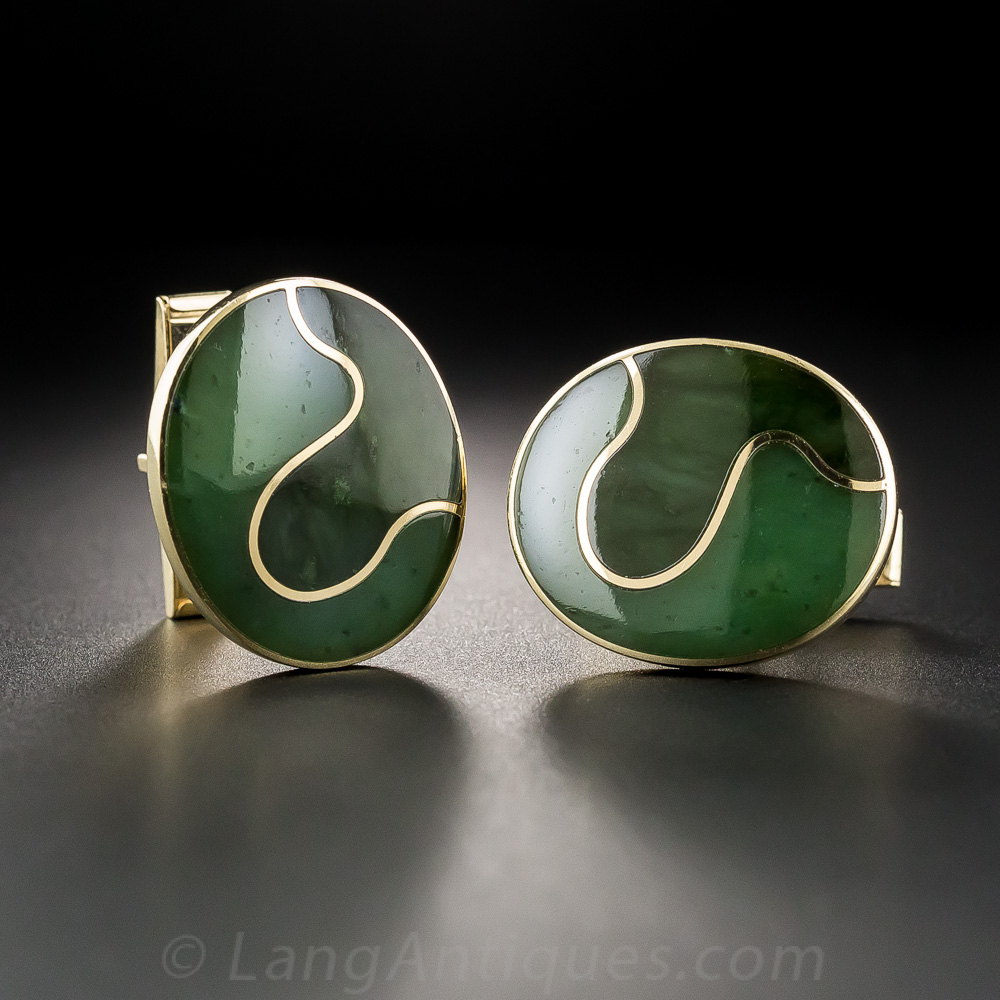 Nephrite Jade Cuff Links