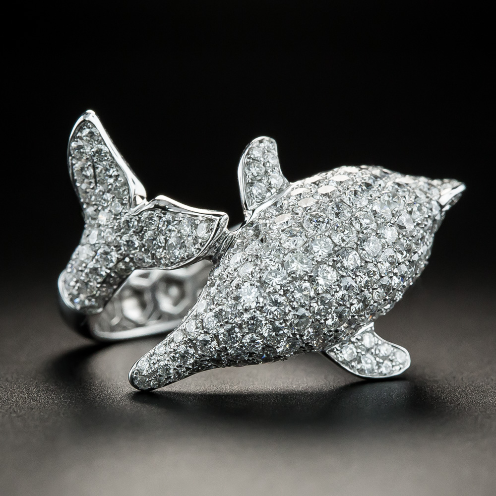 Pave Diamond Dolphin Ring