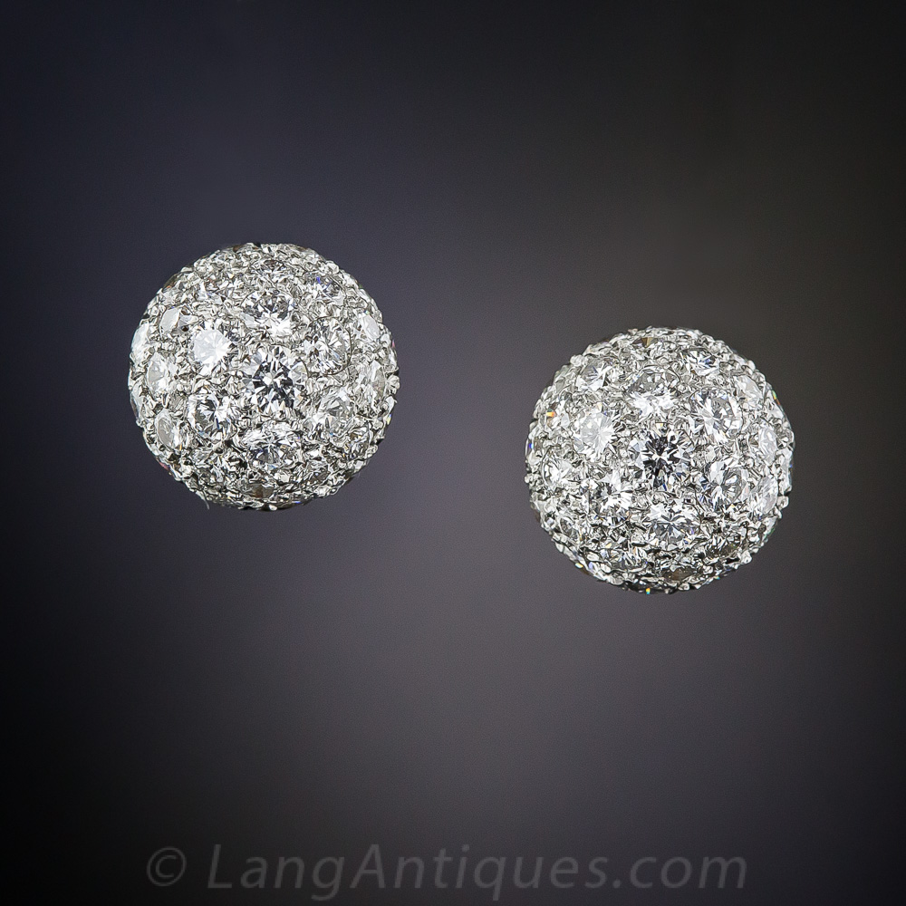 Pave Diamond Dome Earrings