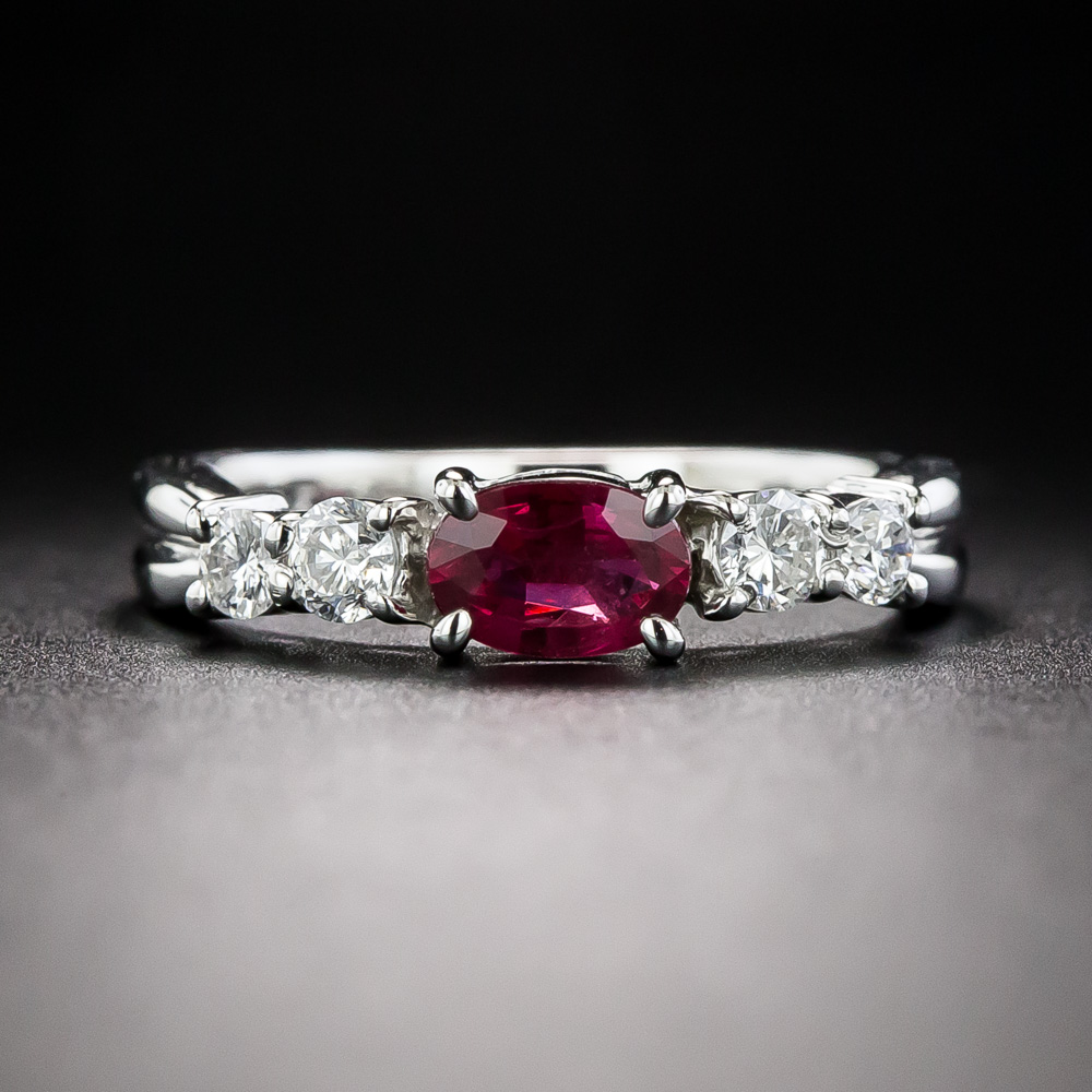 Petite .56 Carat Ruby and Diamond Ring