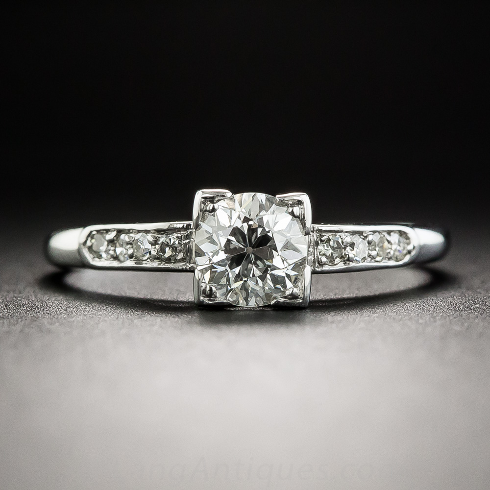 Platinum .65 Carat Diamond Vintage Engagement Ring