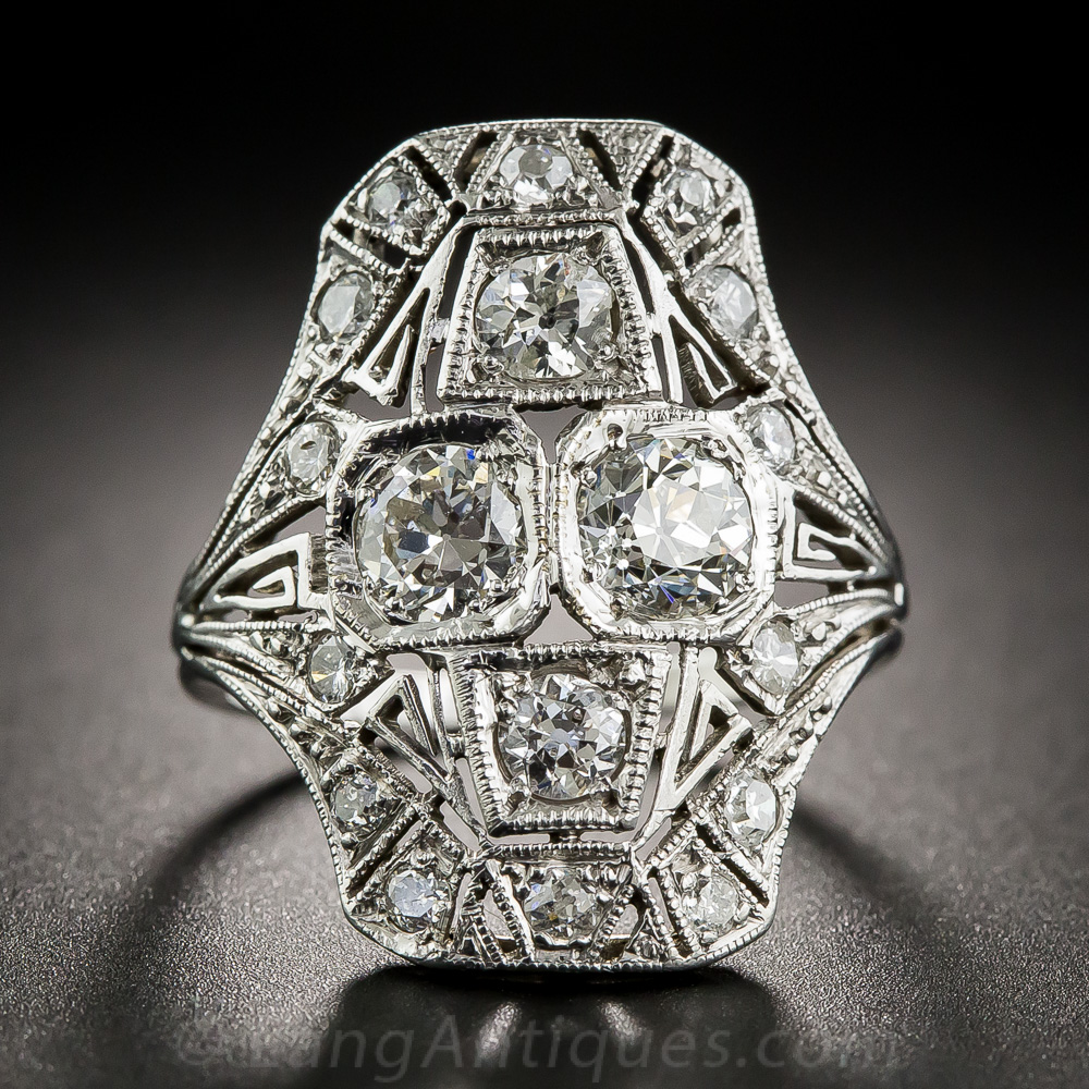 Platinum and Diamond Art Deco Dinner Ring