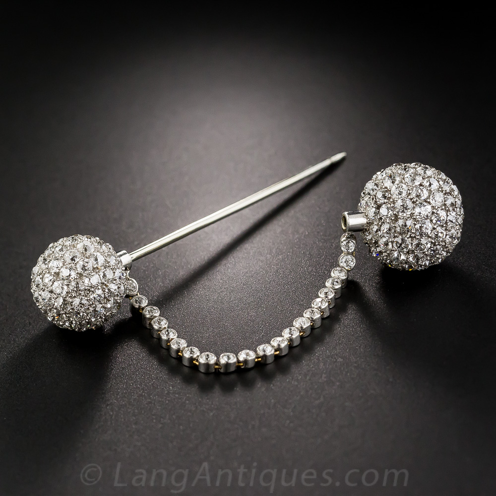 Platinum and Diamond Art Deco Jabot Pin