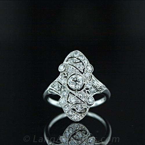 Platinum and Diamond Edwardian Dinner Ring