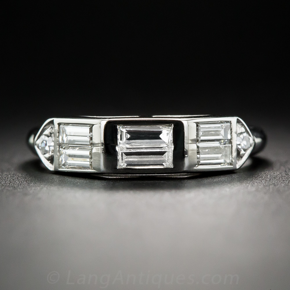 Platinum Baguette Diamond Band